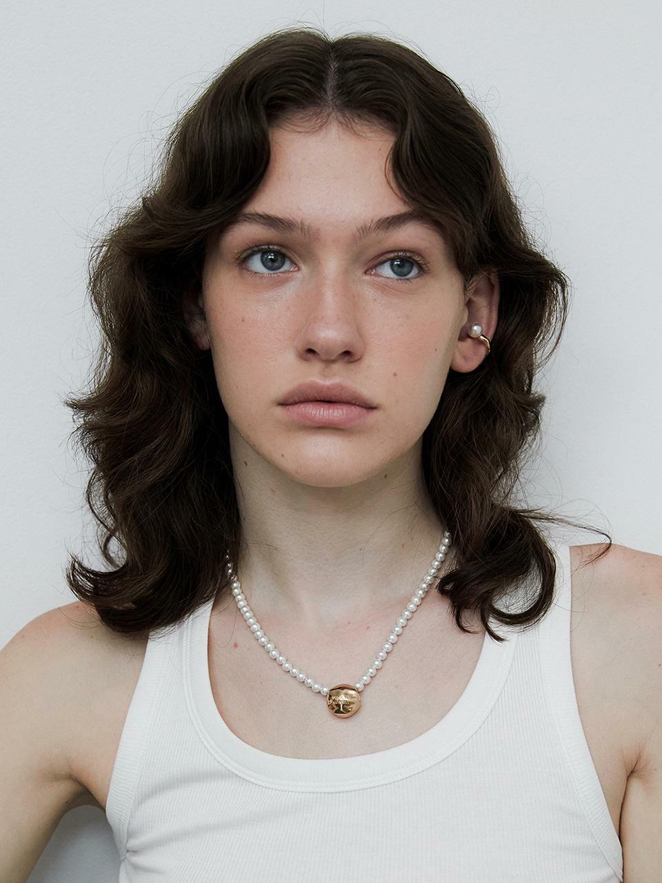 bumpy pearl necklace - gold - HAGO(하고)