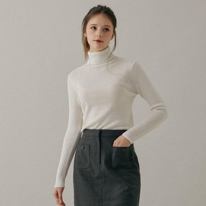 [블리온느] Basic Wool Turtleneck_IVORY - HAGO(하고)