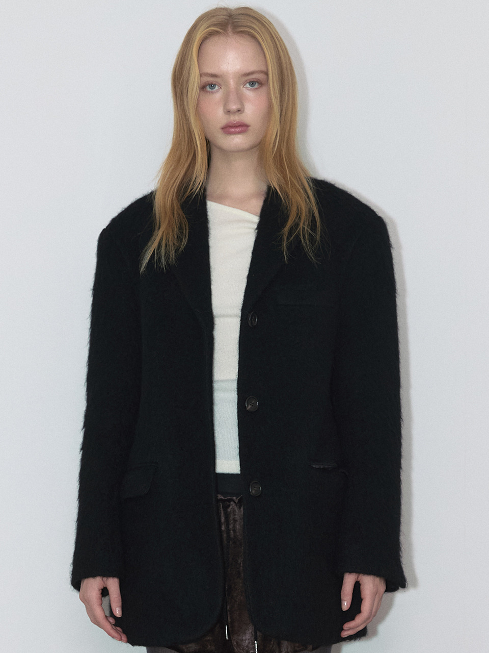 MOHAIR WOOL JACKET (BLACK) - HAGO(하고)