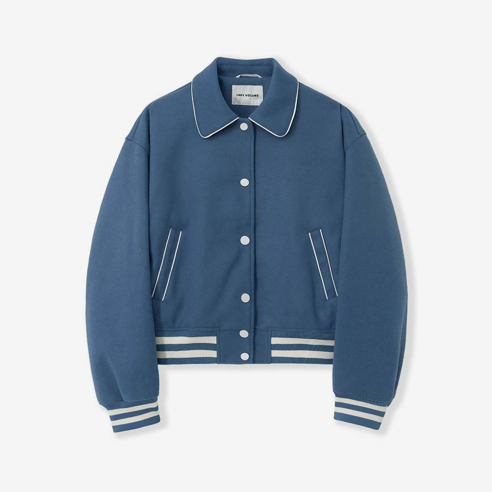 60122 WOOL VARSITY JACKET_NAVY - 하고(HAGO)