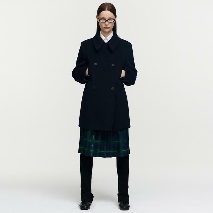 WOOL PEA COAT (NAVY)) - HAGO(하고)
