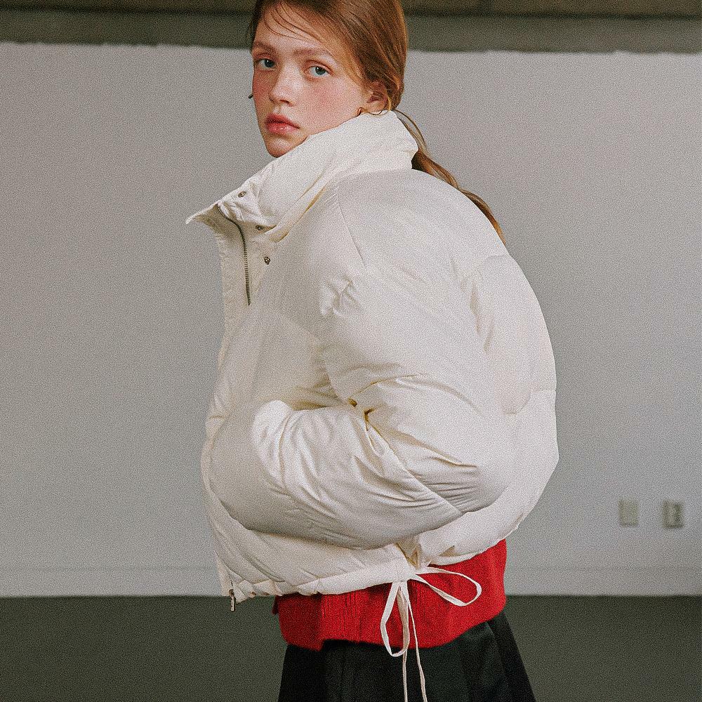 STRING HOODIE SHORT ECO PADDING IVORY - HAGO(하고)