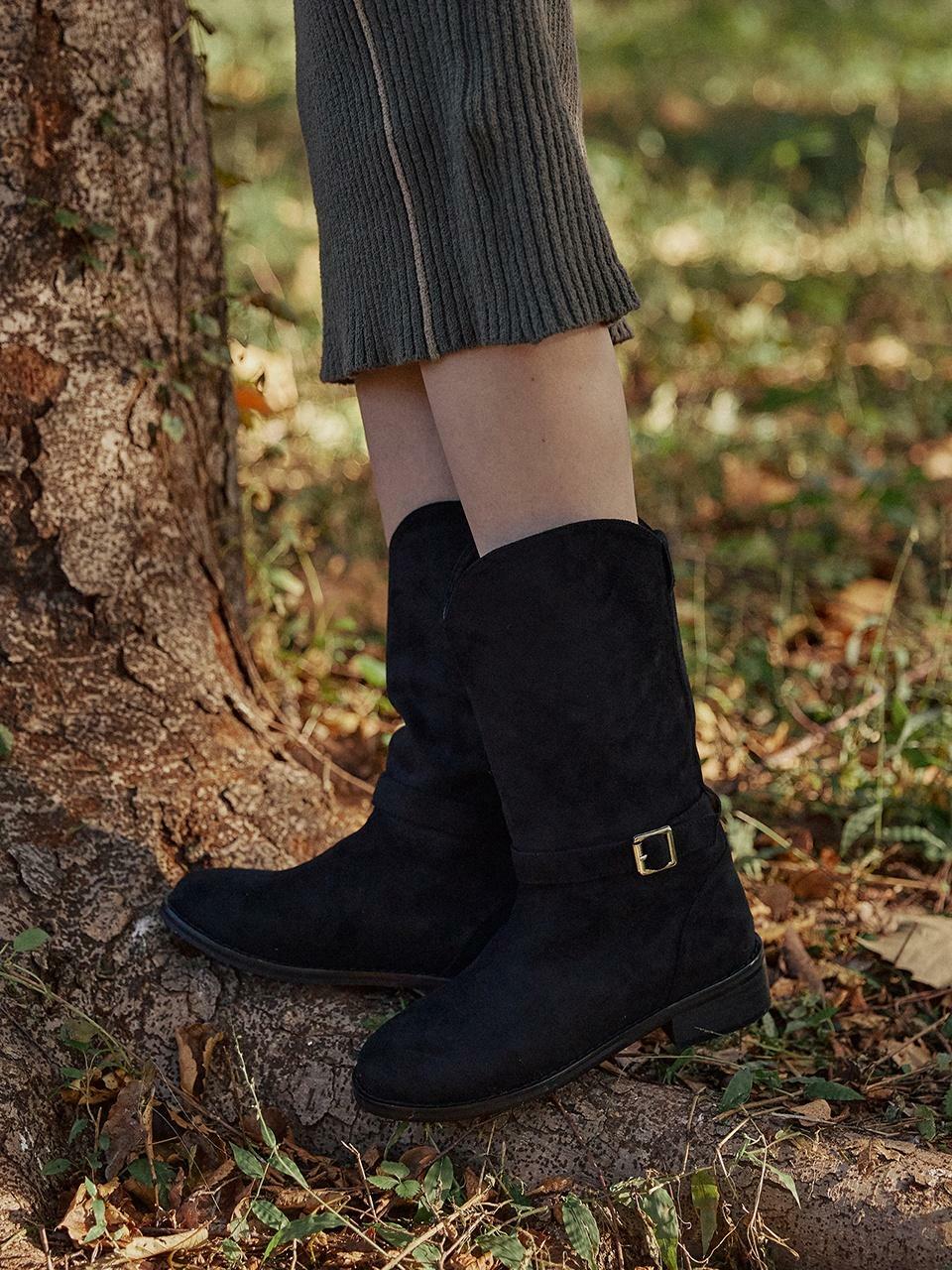 [25% 쿠폰]c1096 cami western half middleboots 카미 웨스턴 하프 미들부츠 - BK - HAGO(하고)