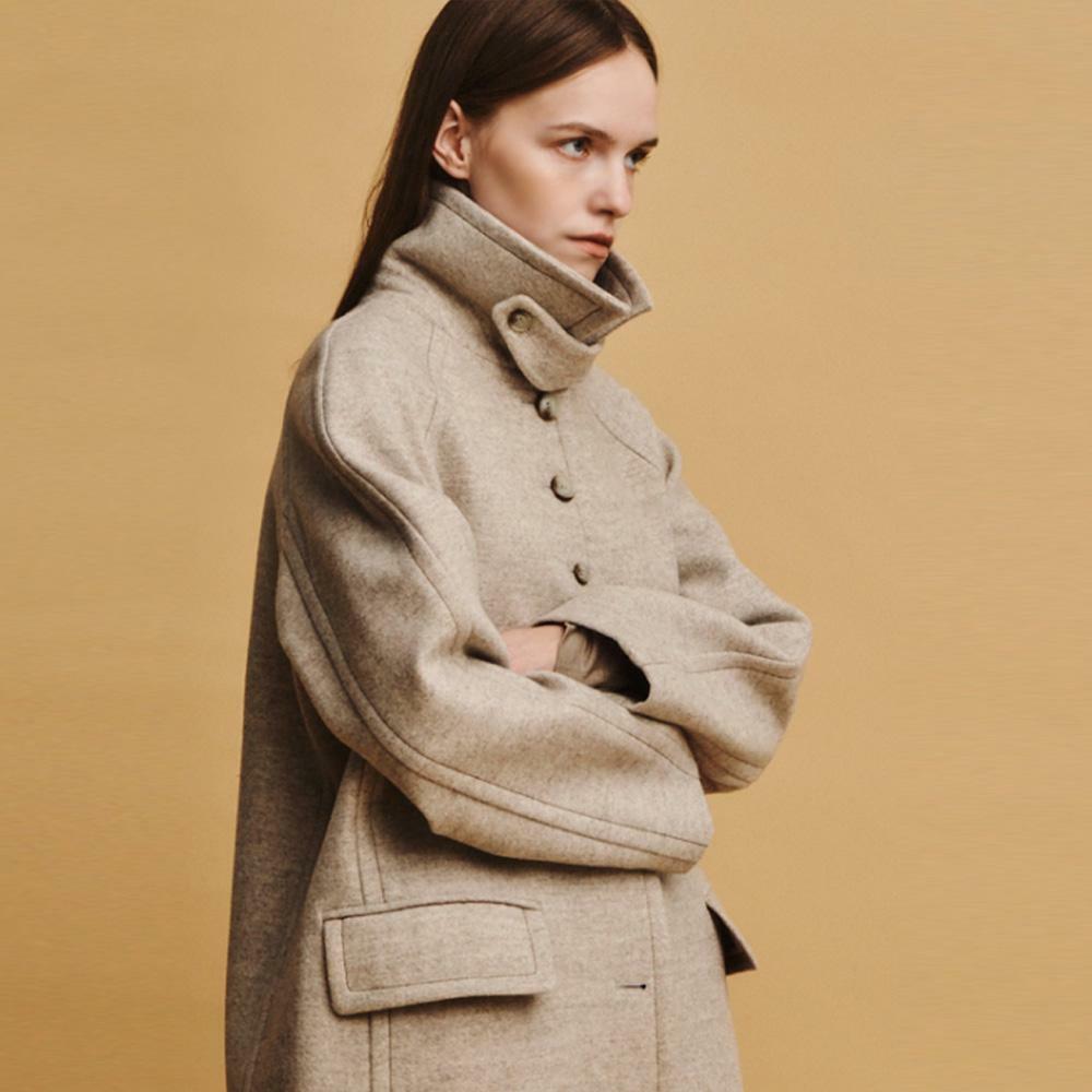 CASHMERE SINGLE BOXY COAT (OTMEAL) - HAGO(하고)