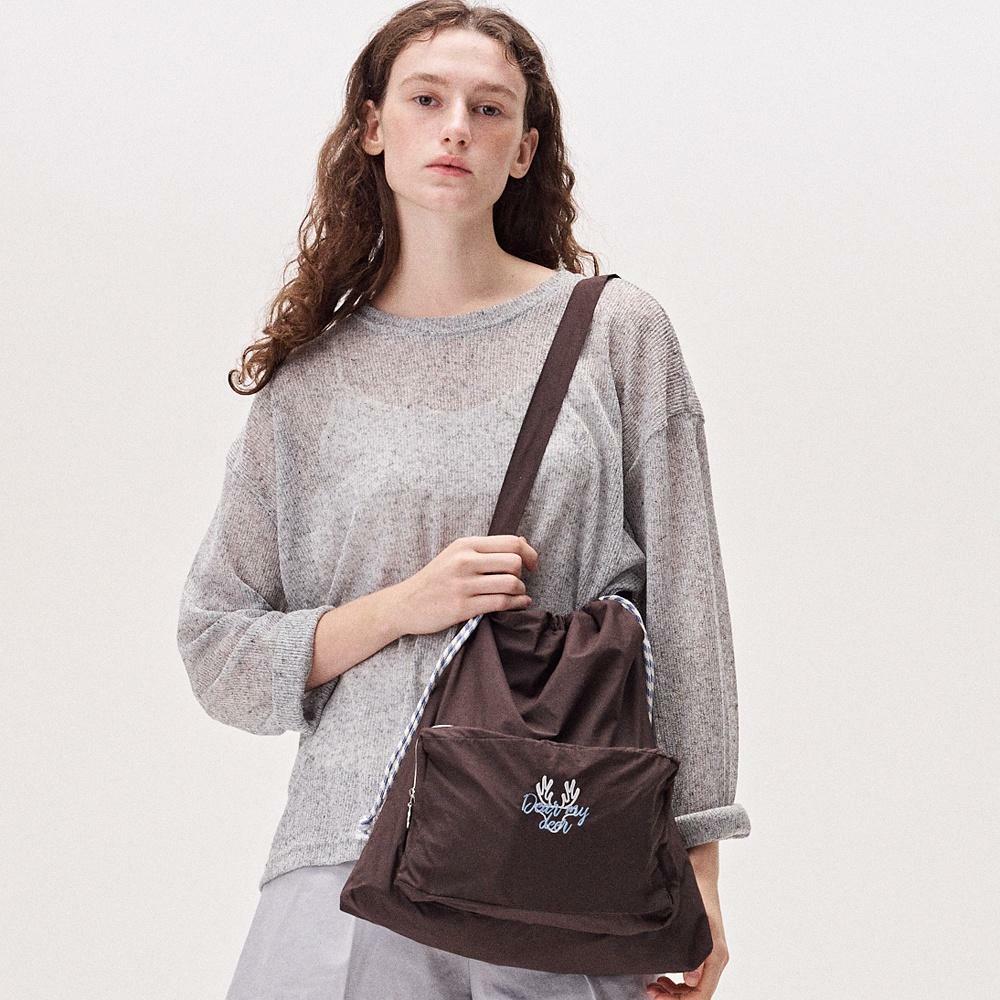 방수) String nylon bag_ Brown - HAGO(하고)