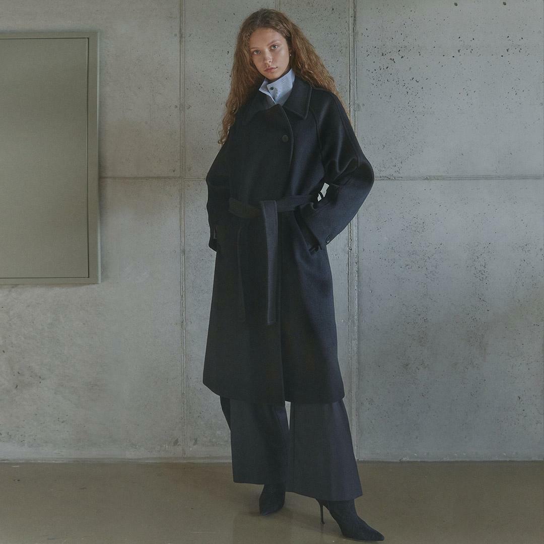 WOOL BUTTON MAXI COAT / BLACK - 하고(HAGO)