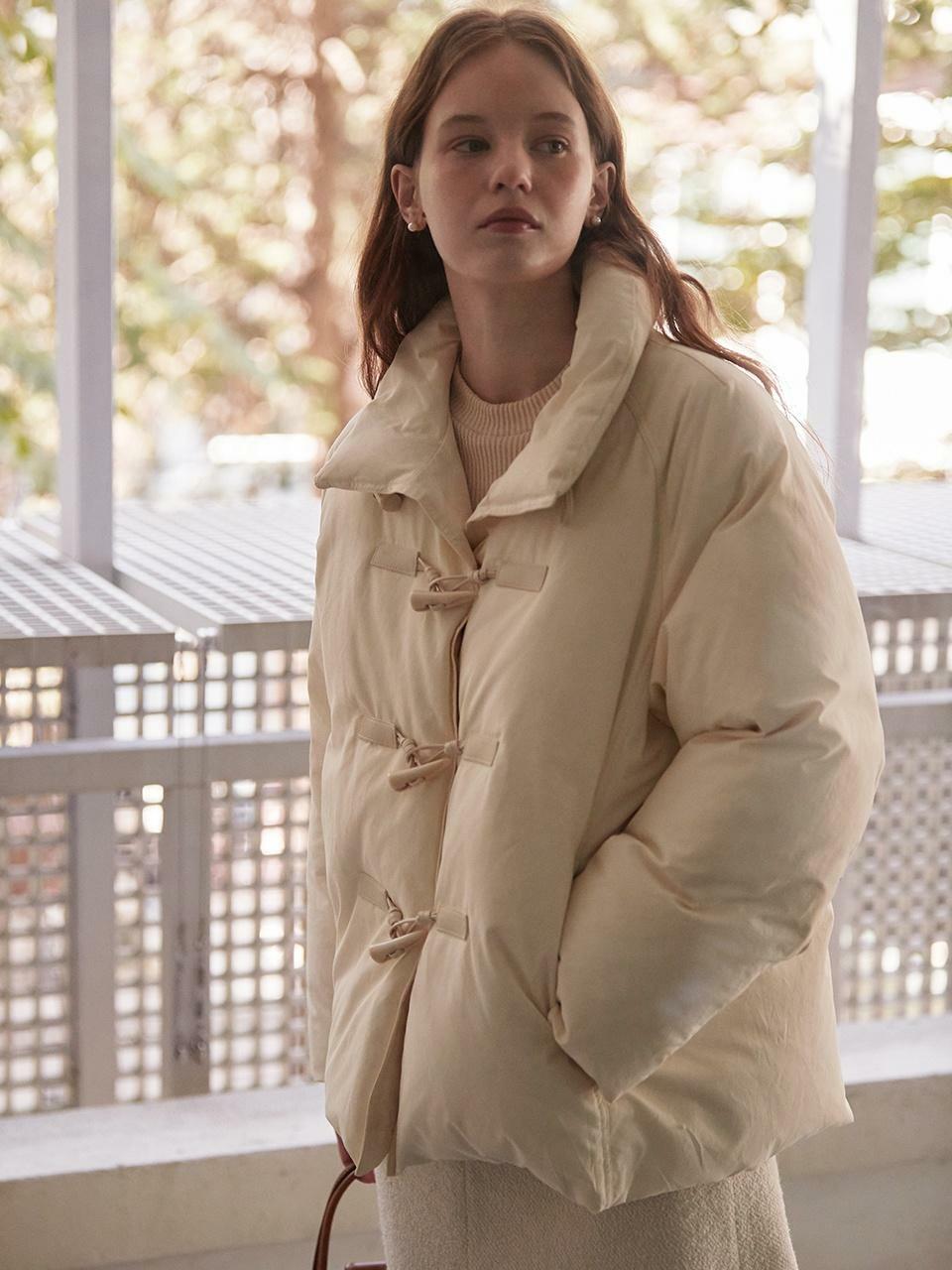 Toggle button duck-down - Cream ivory - HAGO(하고)