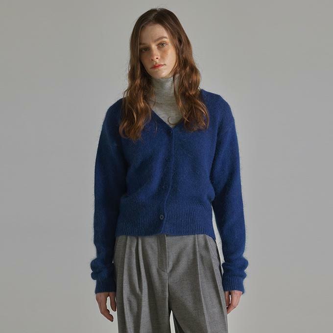 CLASSIC ANGORA CARDIGAN (BLUE) - HAGO(하고)