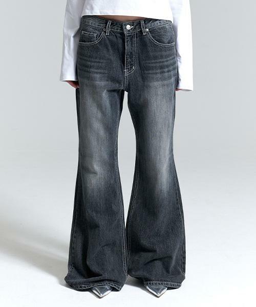 Marcia Low Rise Bootcut Jeans - Smoky Gray - HAGO(하고)