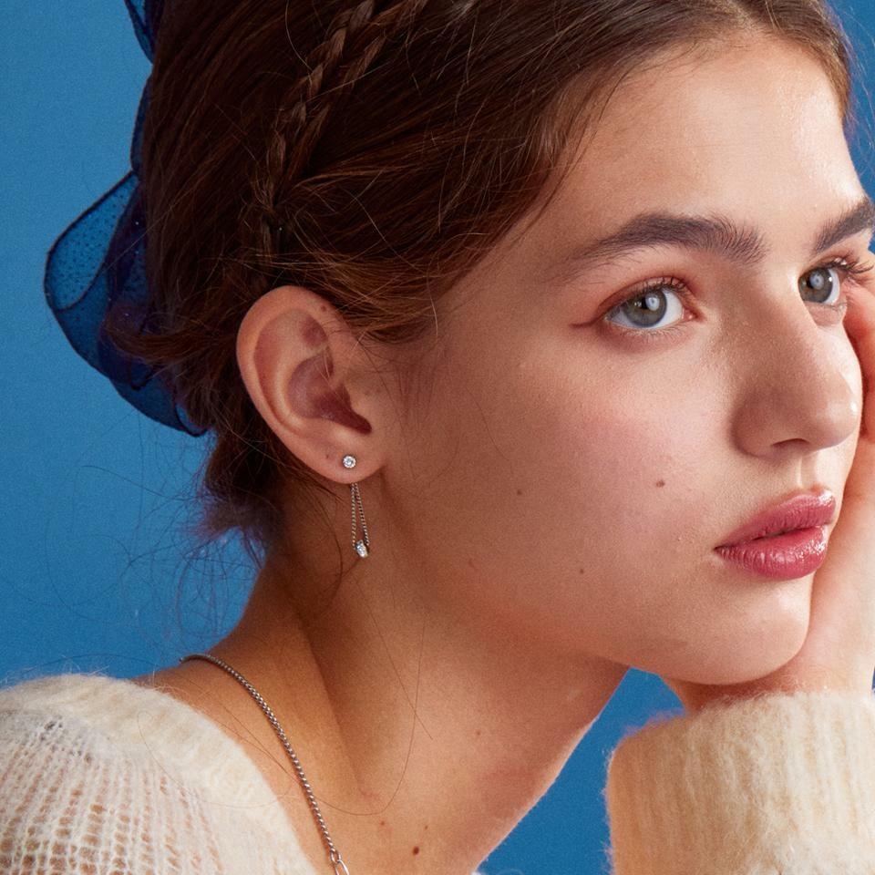 Small drop cubic surgical earring - HAGO(하고)