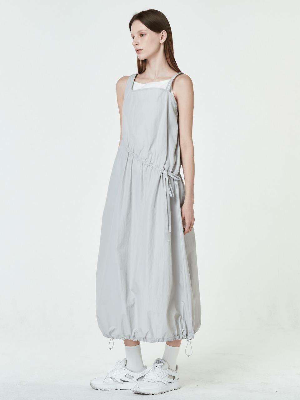 Unbalanced String Dress_Ice Gray - HAGO(하고)