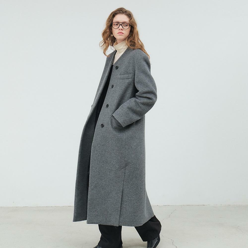 23 Winter_ Grey Special Coat [Muffler] - HAGO(하고)