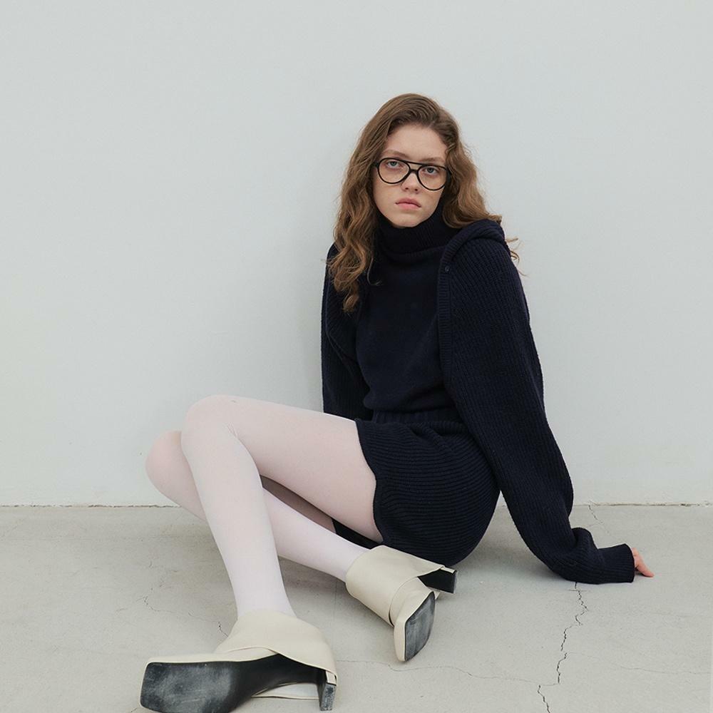 23 Winter_ Navy Bolero Knit Full Set-Up - HAGO(하고)