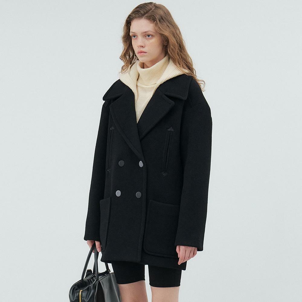 23 Winter_ Black Pea Coat [예약배송] - HAGO(하고)