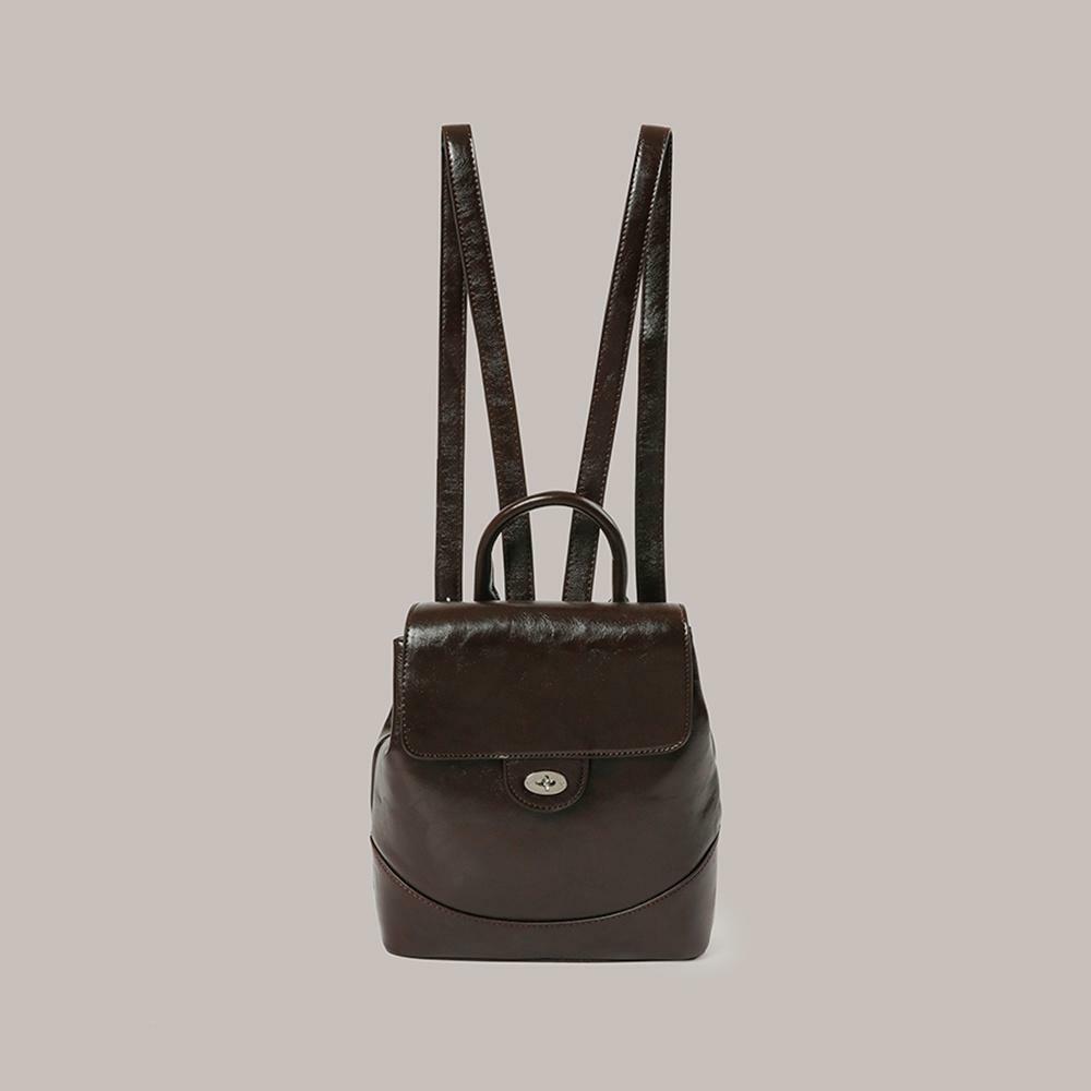 Sally Mini Backpack - Brown - 하고(HAGO)