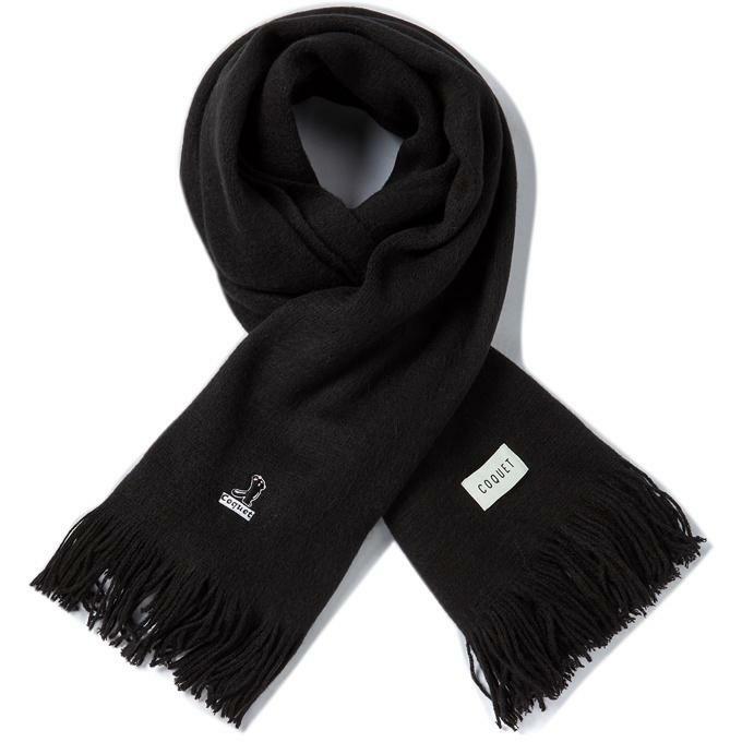 SOFT WIDE LONG SILHOUETTE LESSER LOGO MUFFLER BLACK - HAGO(하고)