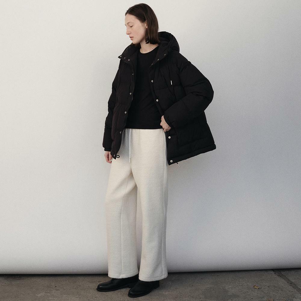 Dunne Half Padding Jumper (Black) - HAGO(하고)