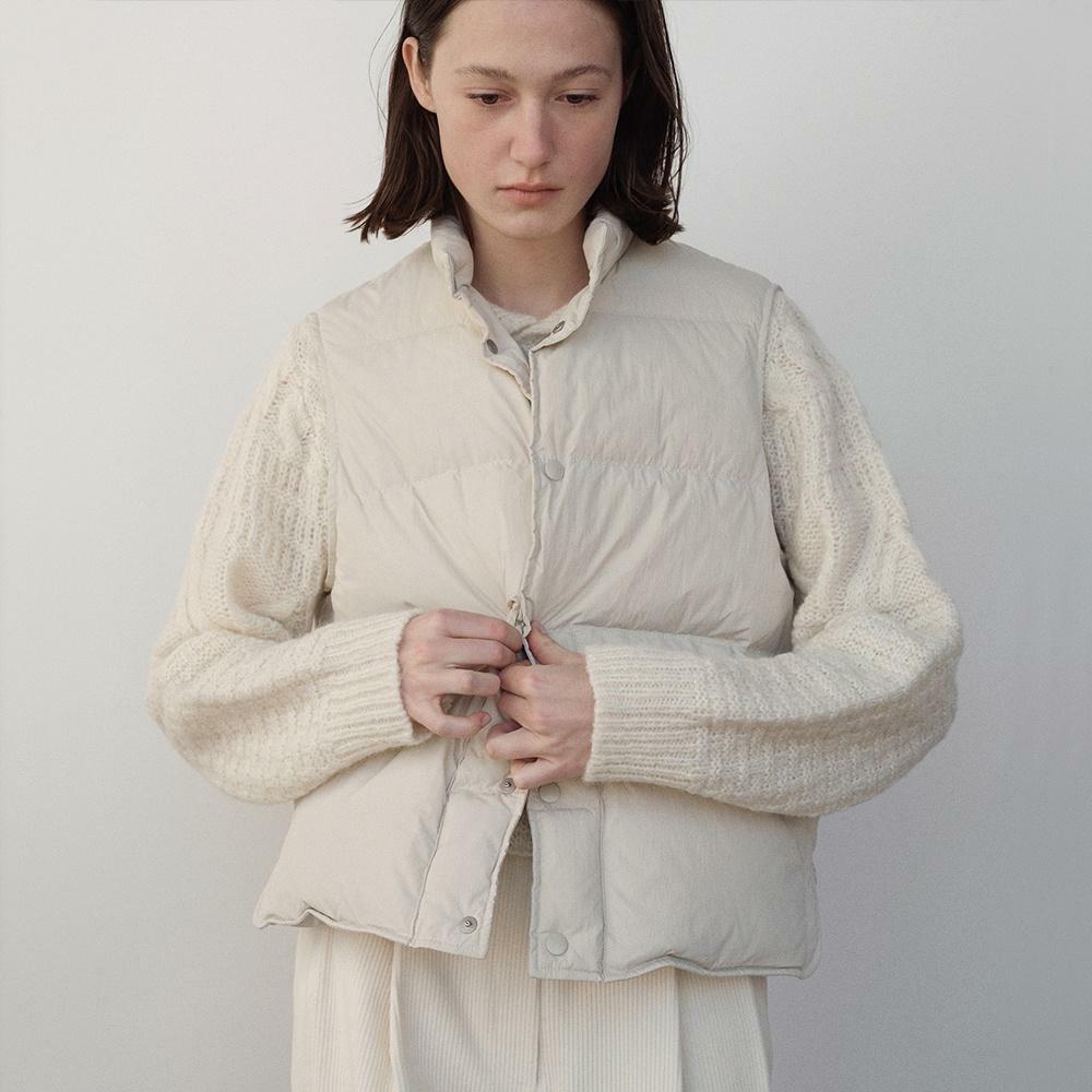 Basel Padding Vest (Cream Grey) - HAGO(하고)