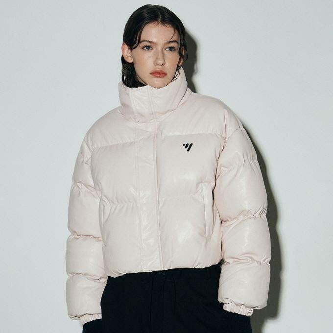 LEATHER CROP PUFFER PADDING_LIGHT PINK - HAGO(하고)