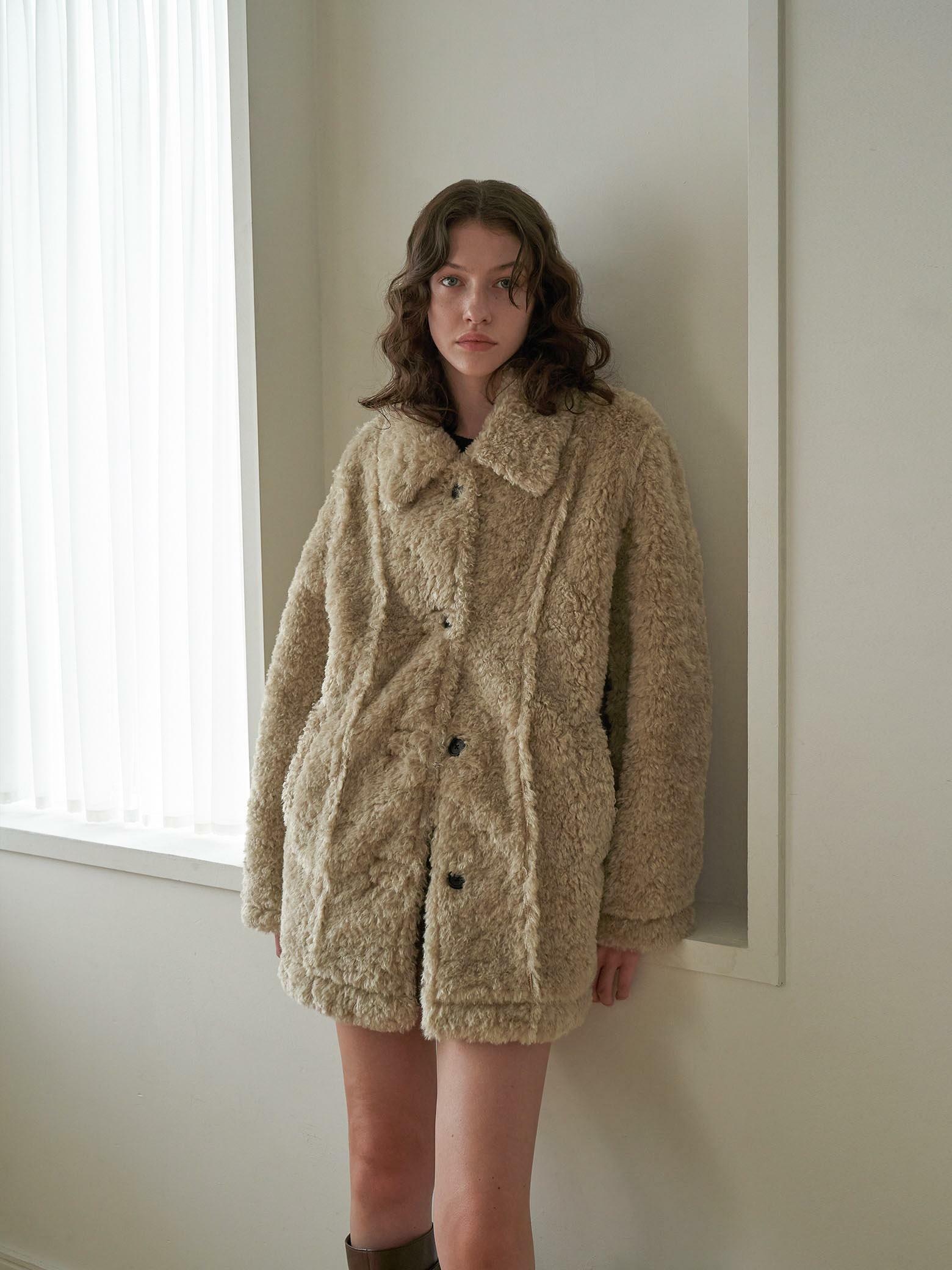 SHEARING COAT [ BEIGE ] - 하고(HAGO)