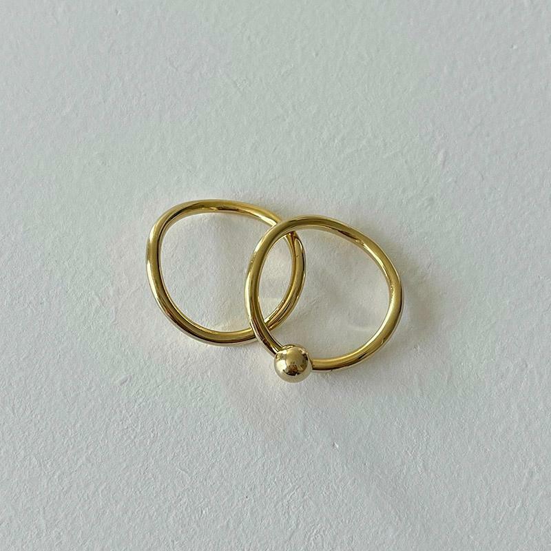Ball set ring-gold - 하고(HAGO)