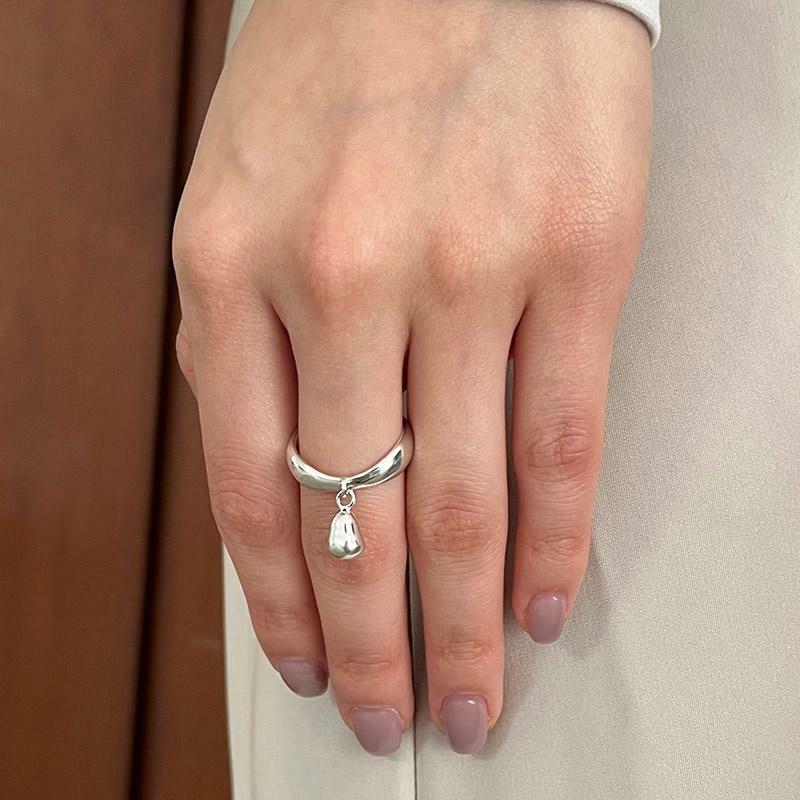 Wave pear ring-silver - HAGO(하고)