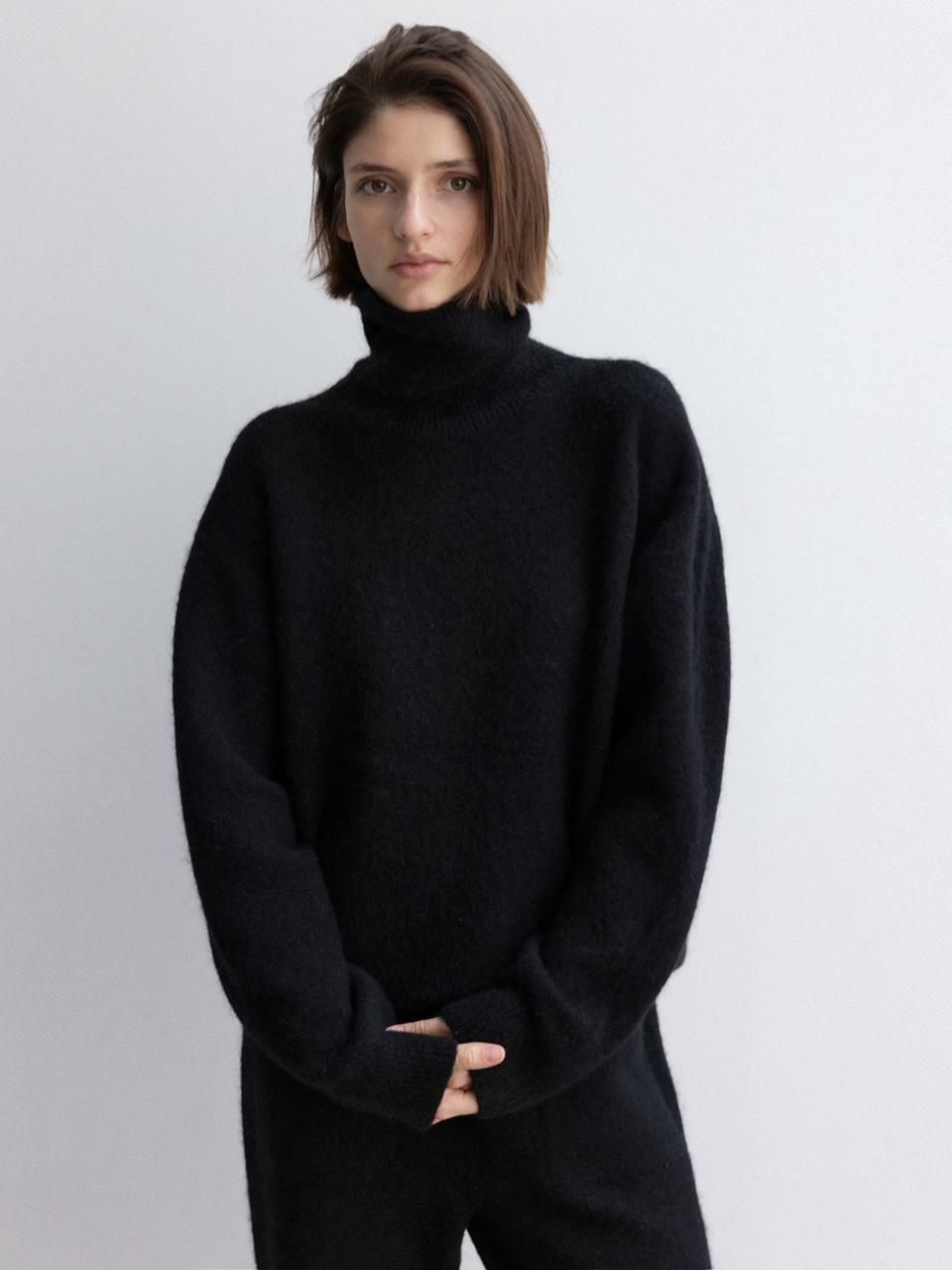 alpaca turtleneck (black) - HAGO(하고)