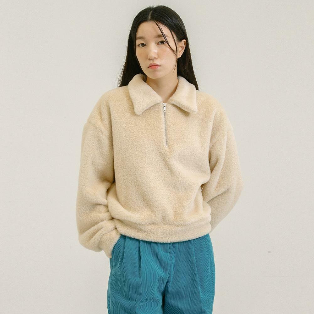 Fur Half Zip up_Ivory - 하고