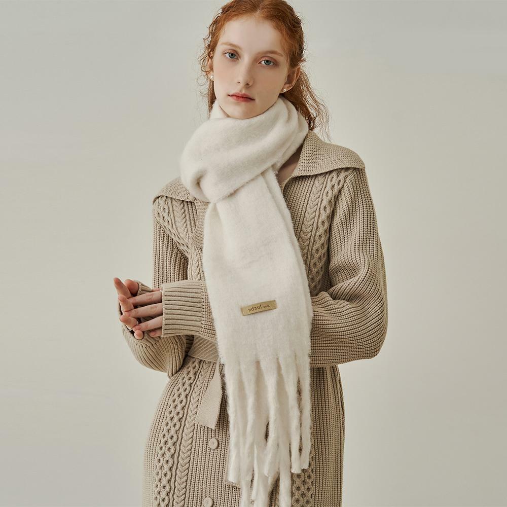 Soft basic mini long muffler - ivory - 하고