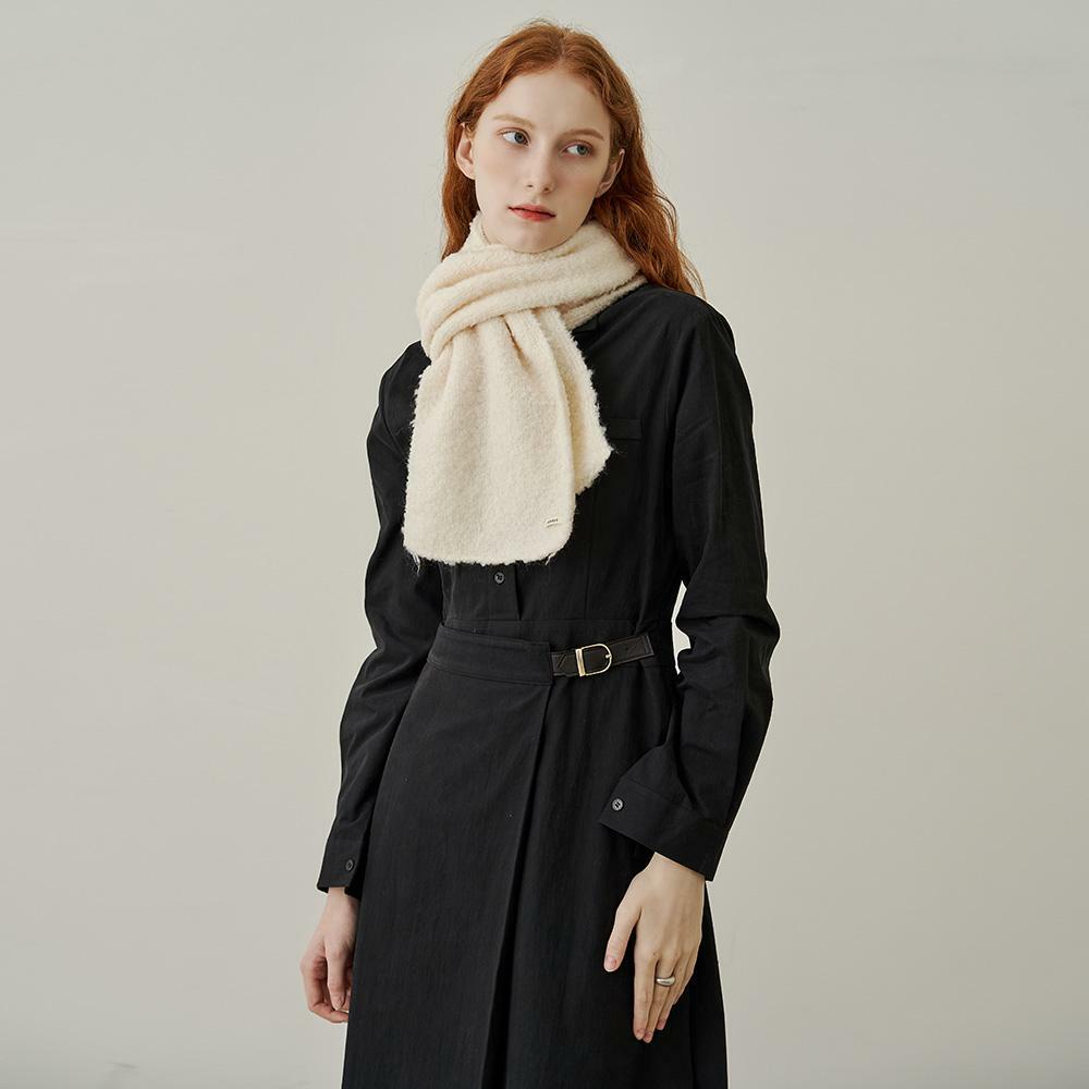 Hairy soft long muffler - ivory - 하고(HAGO)