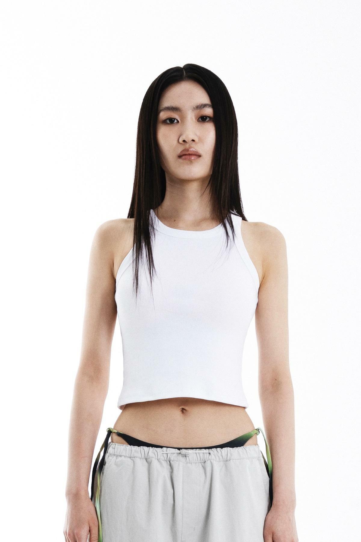 LINE LOGO SLEEVELESS (WHITE) - HAGO(하고)
