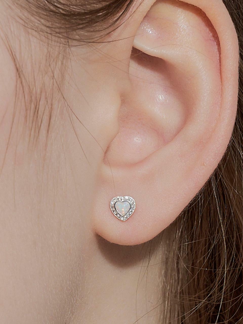 [앵브록스] milky way heart earring - HAGO(하고)