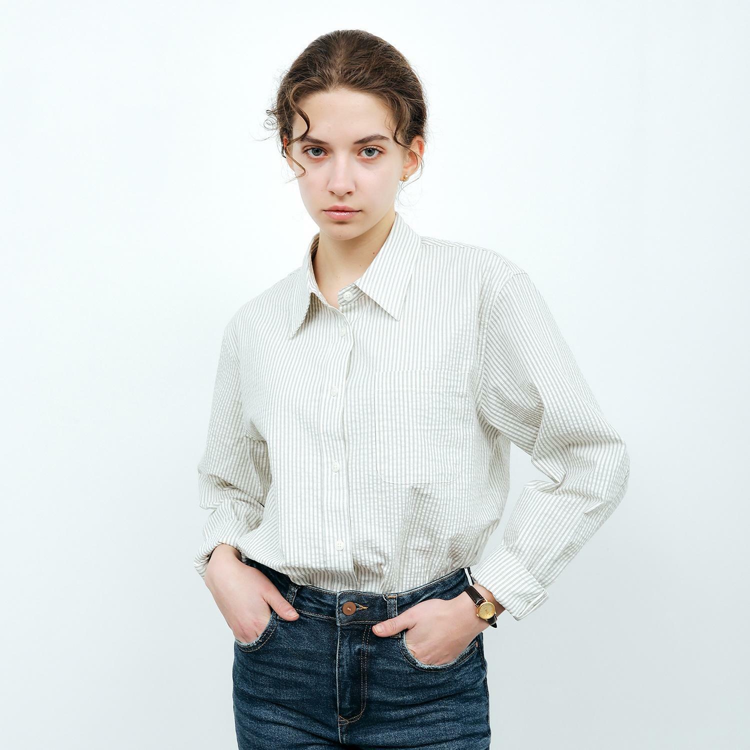 Bumpy Stripe Shirt Ivory - 하고