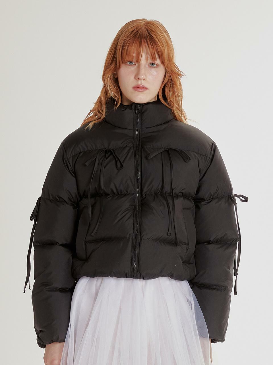 RIBBON DUCK DOWN PADDING_BLACK - HAGO(하고)