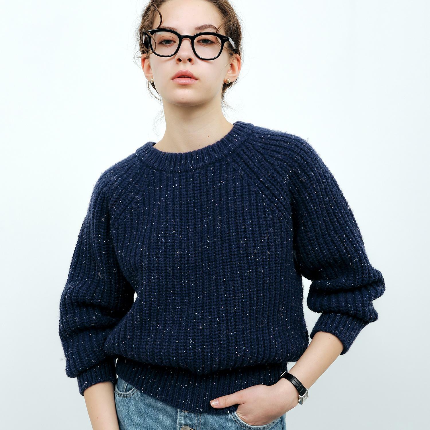 KOKO Hachi Round Knit Navy - HAGO(하고)