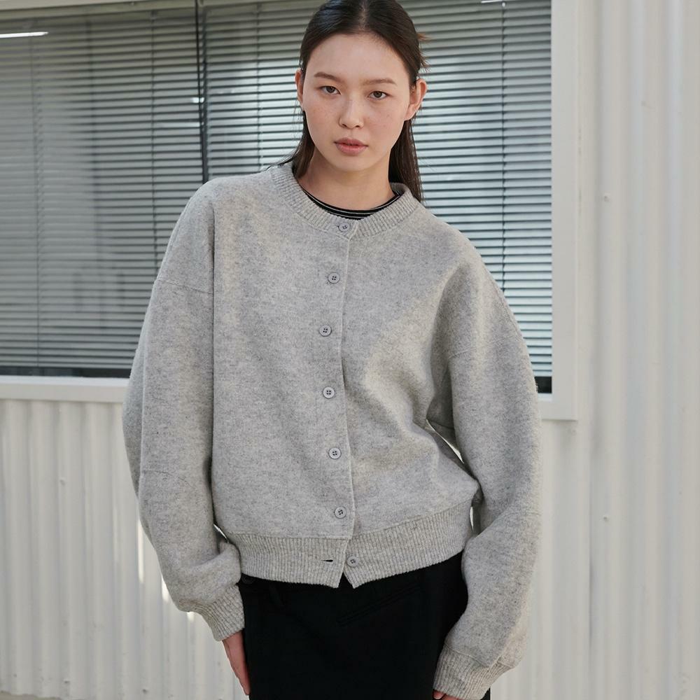 SOFT WOOL CARDIGAN - GREY - HAGO(하고)