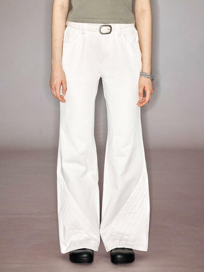 Ballet Frill Four Seasons Bootcut Pants_White - 하고