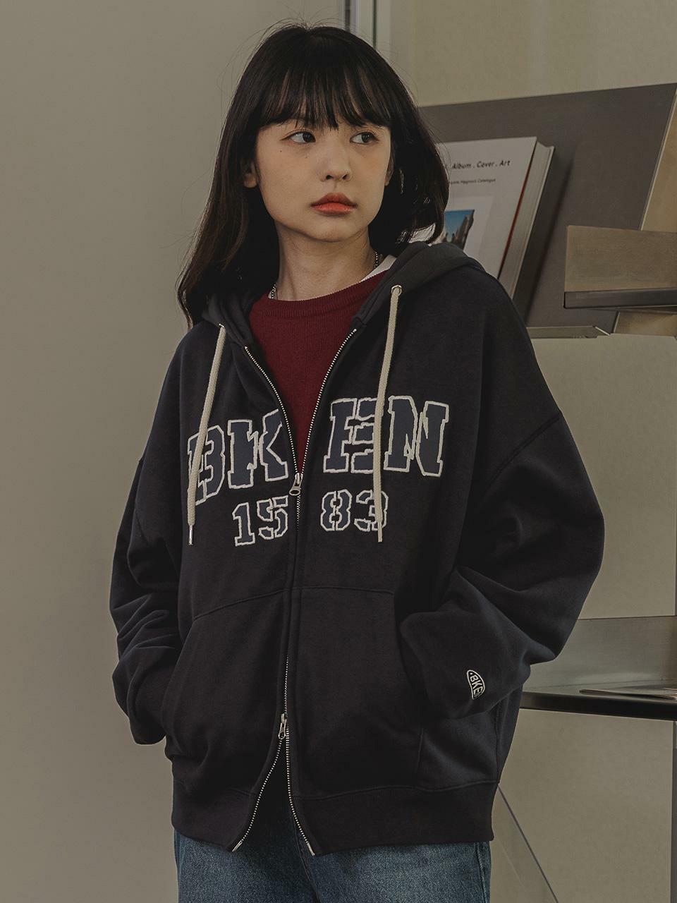 바켄 BKEN 1583 후드 집업 BK7990_차콜 - HAGO(하고)