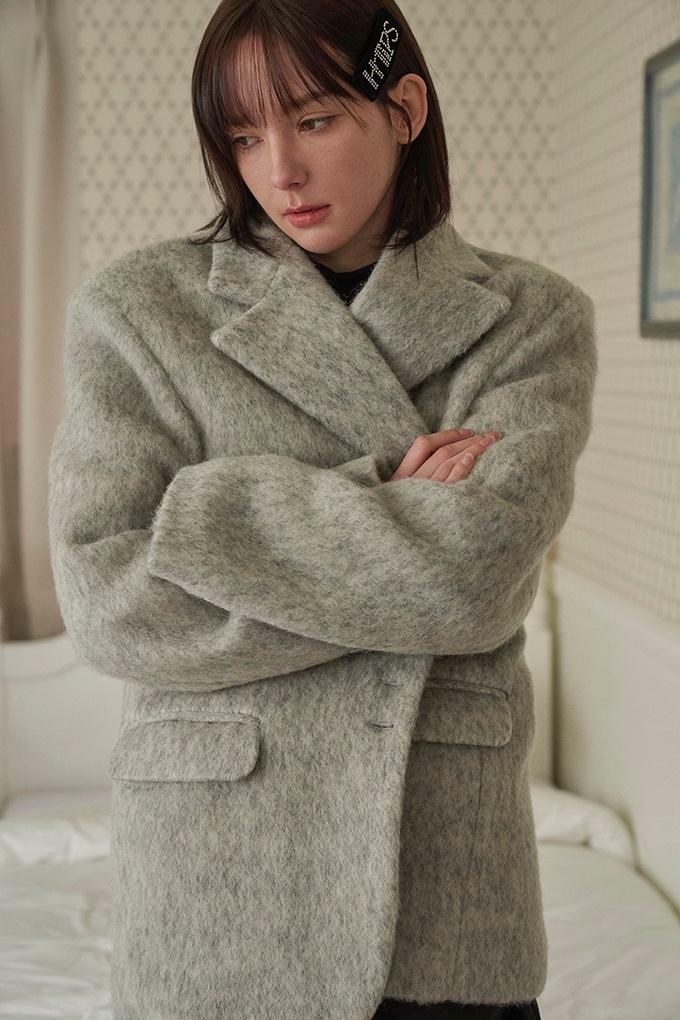 WOOL BLAZER COAT_GREY - 하고(HAGO)