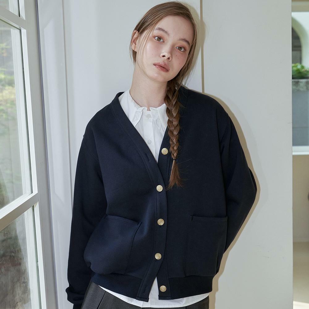 BASIC OVERFIT CARDIGAN_NAVY - HAGO(하고)