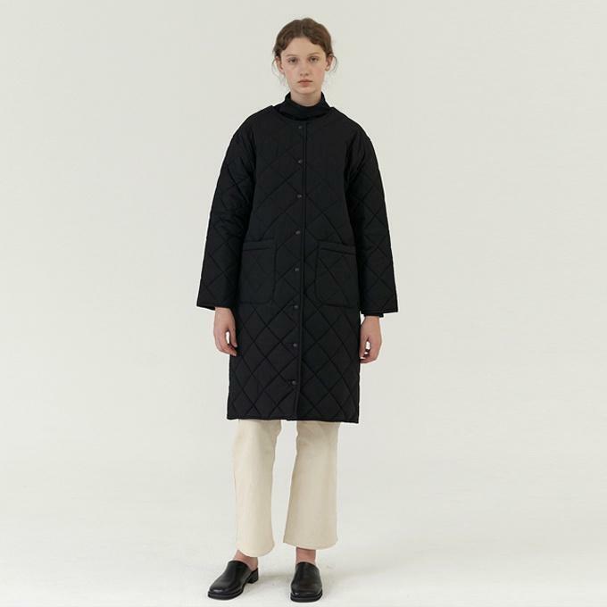quilted long padding- black - 하고