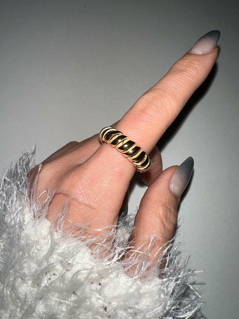 [92.5silver] Spring ring (gold) - 하고(HAGO)