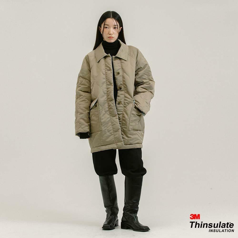 3m Thinsulate Reversible Padding Jacket_Beige+Ice blue - 하고(HAGO)