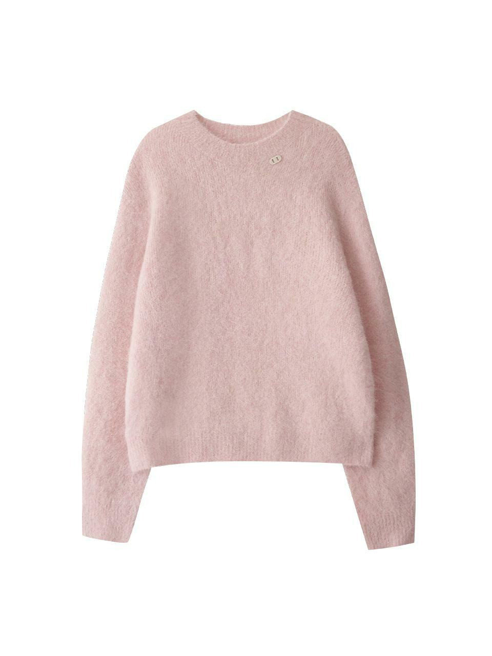 Alpaca Round Knit Pullover (Pink) - 하고(HAGO)