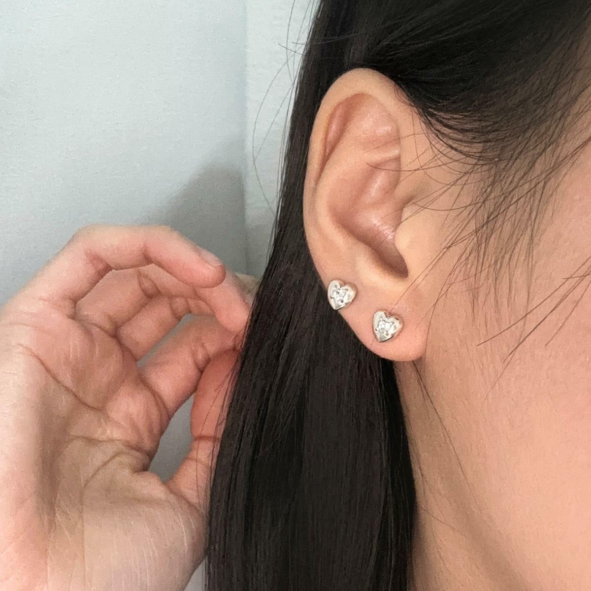 heart cubic earring - HAGO(하고)