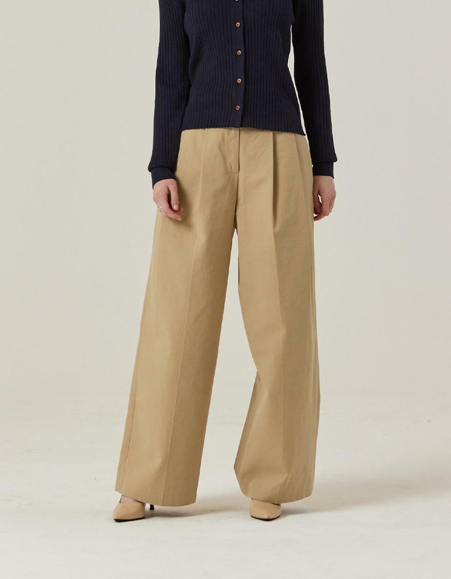 TWO TUCK WIDE SLACKS [BEIGE] - HAGO(하고)