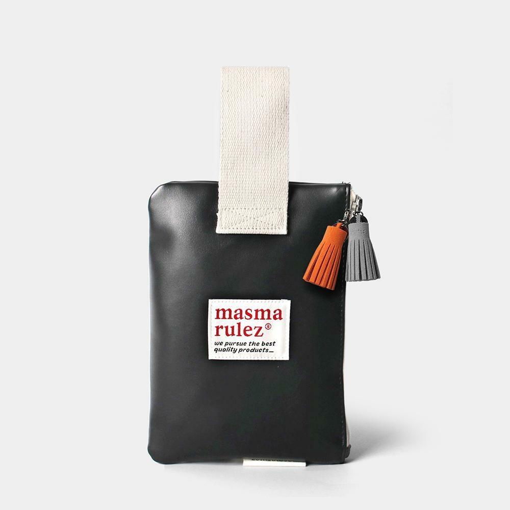 Strap pouch _ Leahter black - 하고(HAGO)