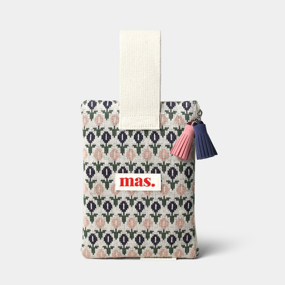 Strap pouch _ 니트 튤립 네이비 - HAGO(하고)