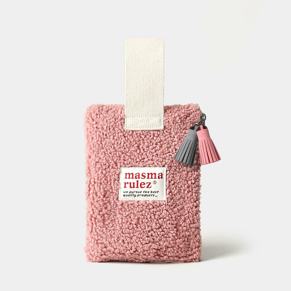 Strap pouch _ Fleeced pink - 하고(HAGO)