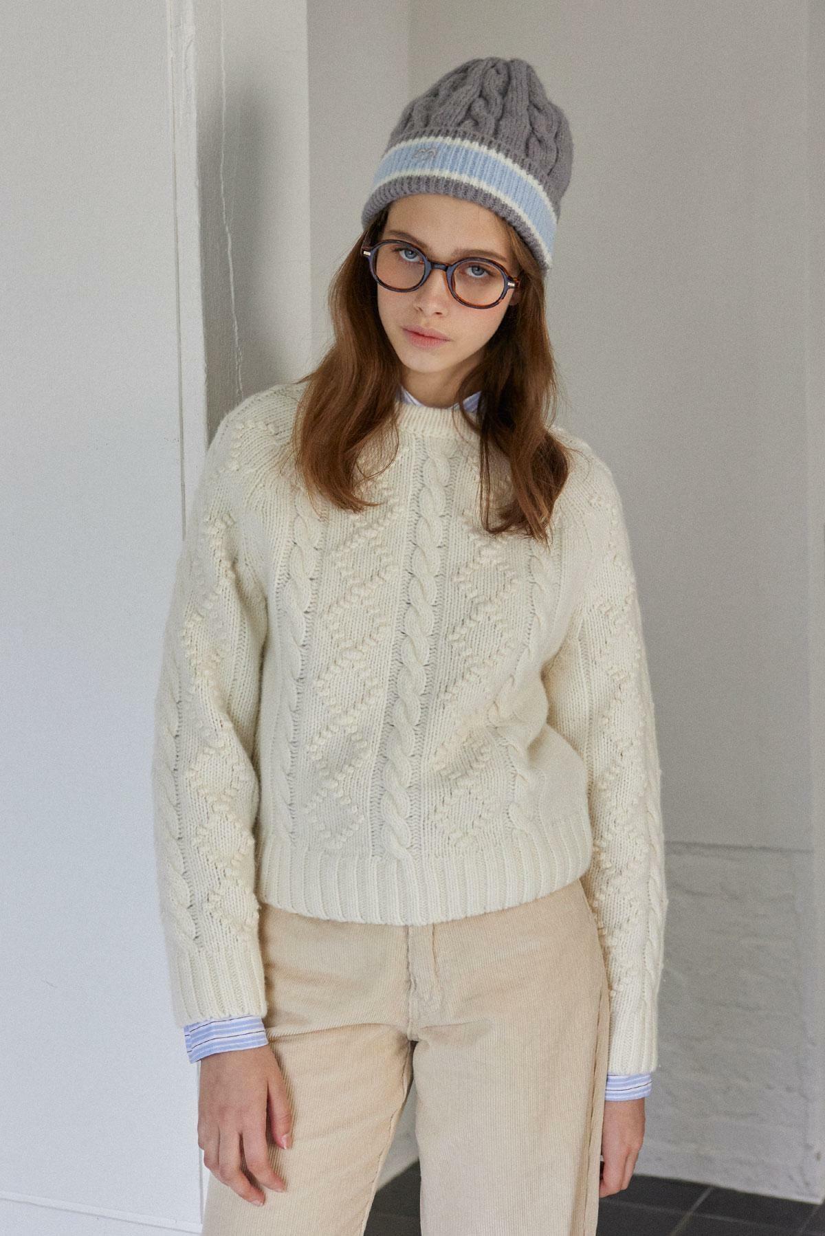 [조현아 착용] Merino Wool Fisher Knit [3COLOR] - HAGO(하고)